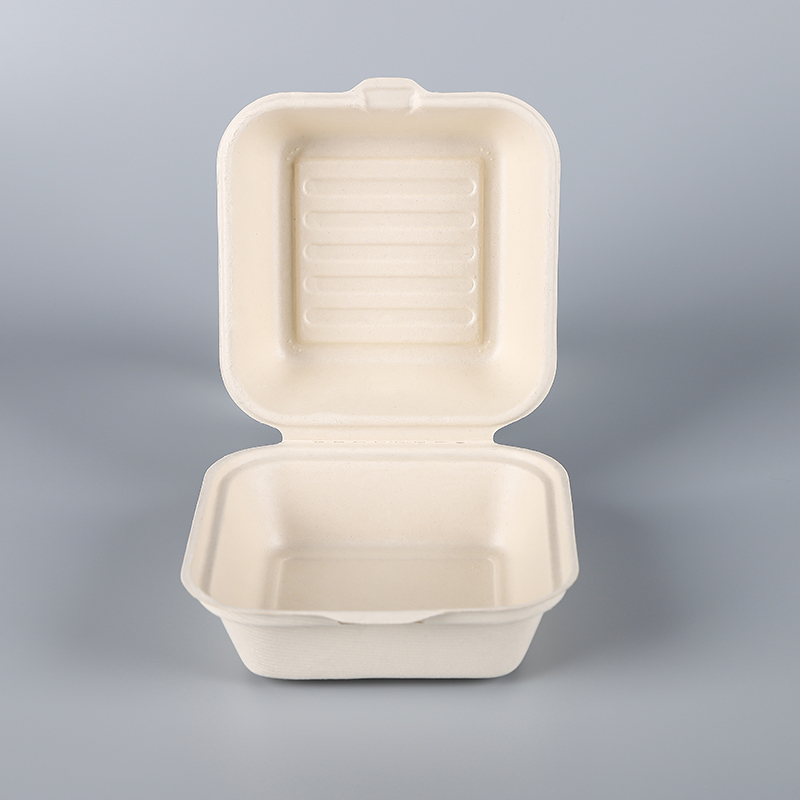 6"*6" Bagasse Clamshell Burger Box - Webester Eco Pack